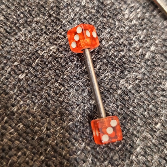 Jewelry | Uv Coated Acrylic Dice Bar In Assorted Colors 14 Ga 58 5mm ...